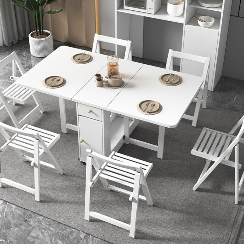 Folding Installation Retractable Dining Table Set Multifunctional ...