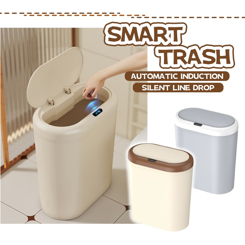 15L Touchless Rubbish Bin Smart Trash Bin With Lid Motion Sensor ...