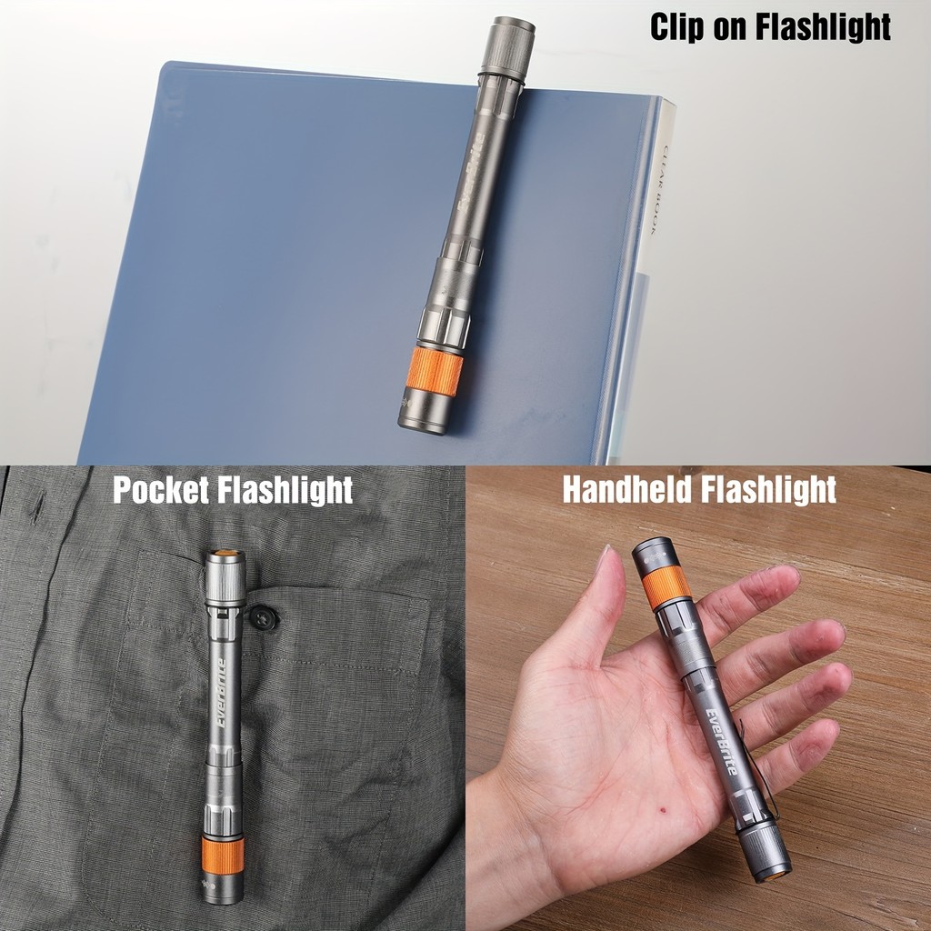 EverBrite Rechargeable Pen Light, 300 Lumens EDC Flashlight, Zoomable ...