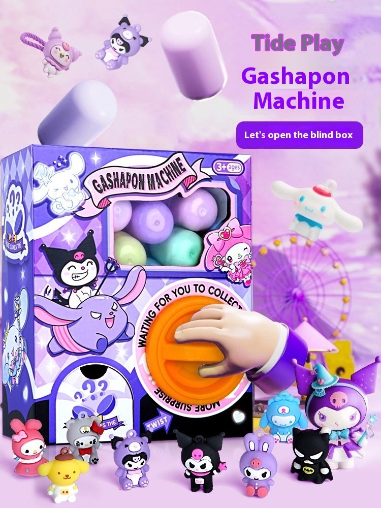 Sanrio Kuromi Melody Twisting Egg Colour Box Mini Doll Machine Toy ...