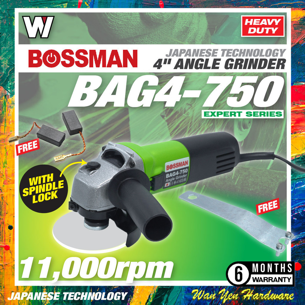 BOSSMAN 4" Angle Grinder BAG4750 / BAG 4750 - 750W Cutting Grinding ...