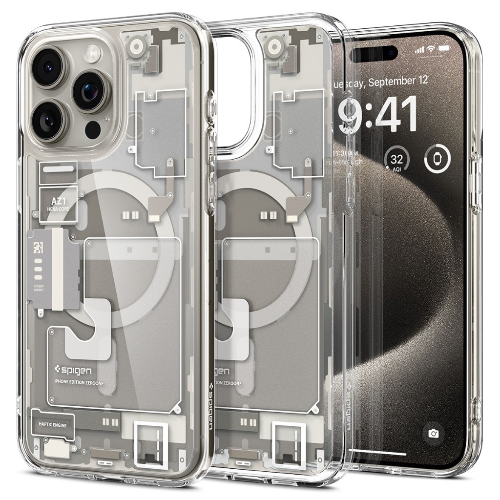 Spigen Magnetic Ultra Hybrid MagFit Zero One Natural Titanium iPhone 15 ...