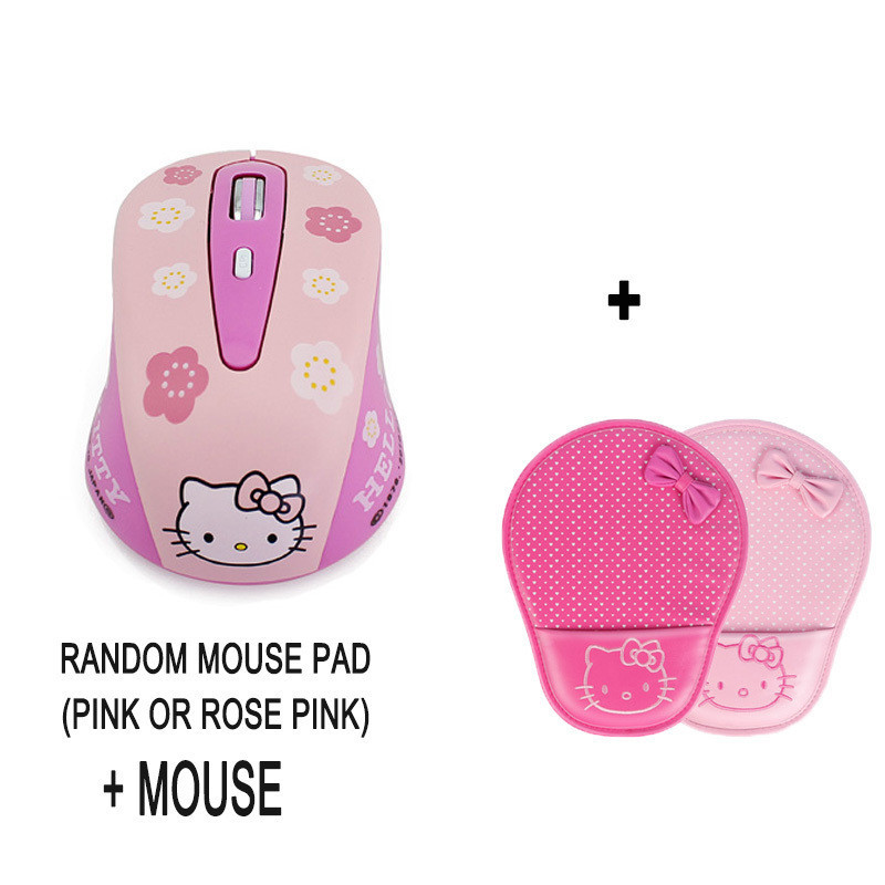 Portable Mini Child Girl Hello Kitty Set 2.4GHz Wireless Mouse + Mouse ...