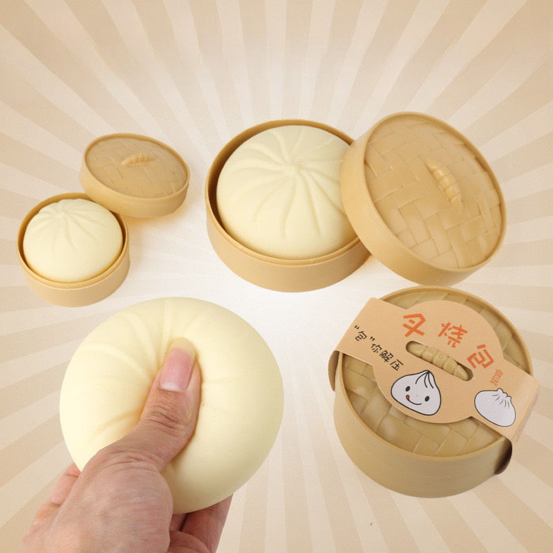 Squishy Dumpling Stress Ball Toy, TPR-Made Fingertip Toy with Flour ...