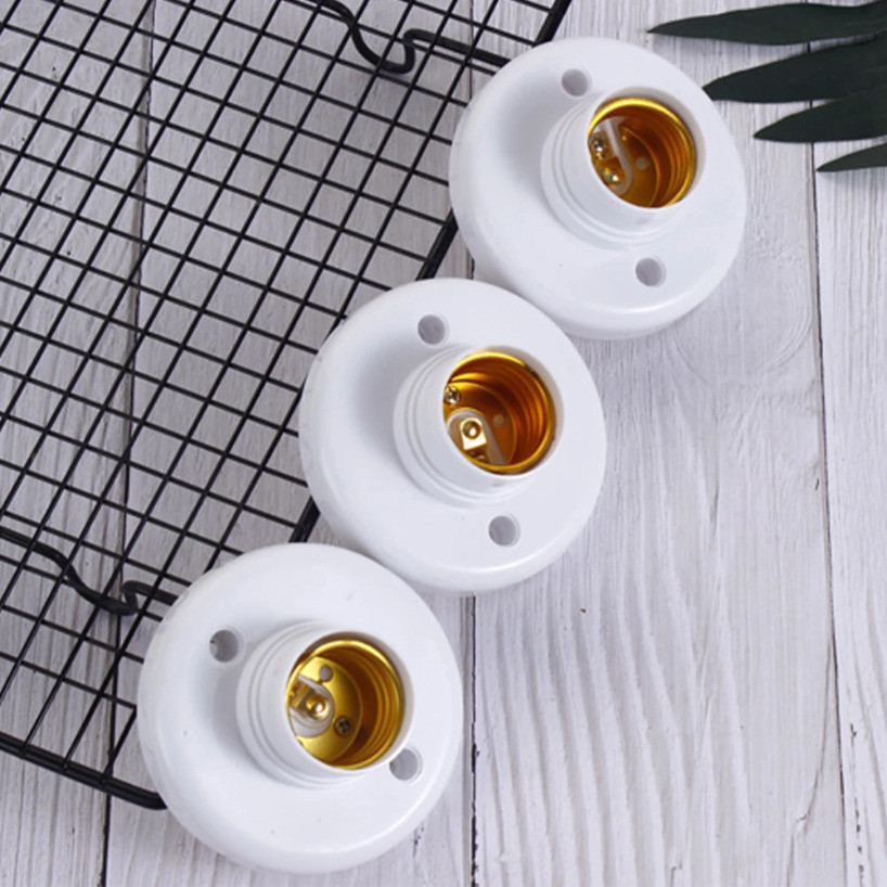 2Pcs E27 Lamp Holder Screw Type Light Bulb Socket Wall/Ceiling Batten ...