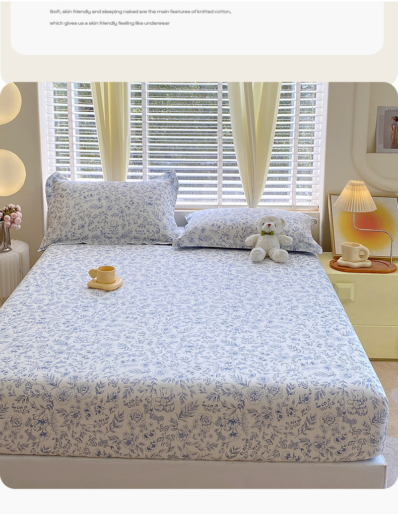 DANSUNREVE Linen katil bunga kapas 100% Cotton Small Floral Fitted ...