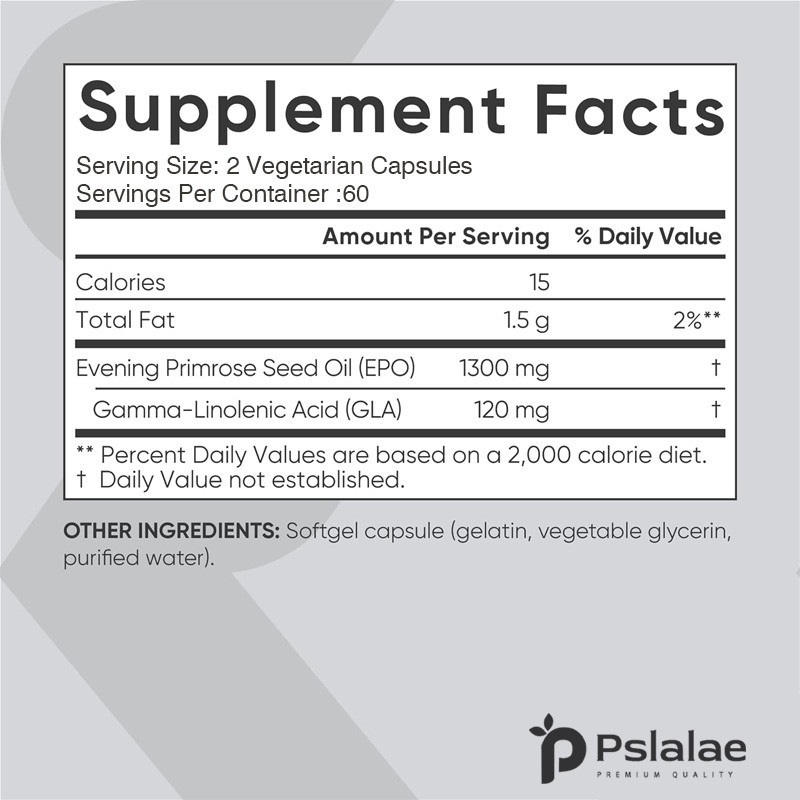 EVENING PRIMROSE (1300 mg) 120 Capsules, Women's Herbal Vitamins ...