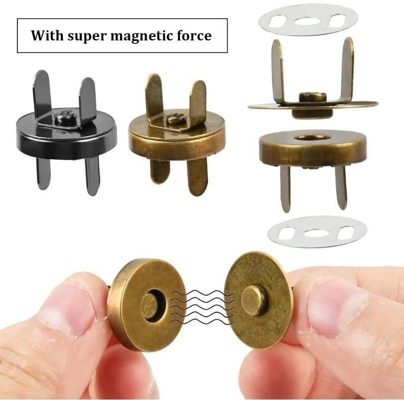 Metal Magnetic Snaps Clasps - DIY Fastener Craft - No Sewing, Handmade ...