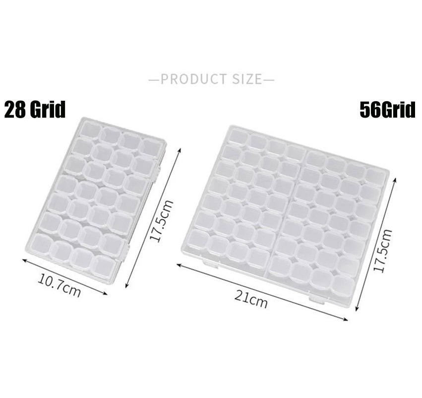 56 Grid Transparent Storage Box Jewellery Bead Pill Craft Screw ...