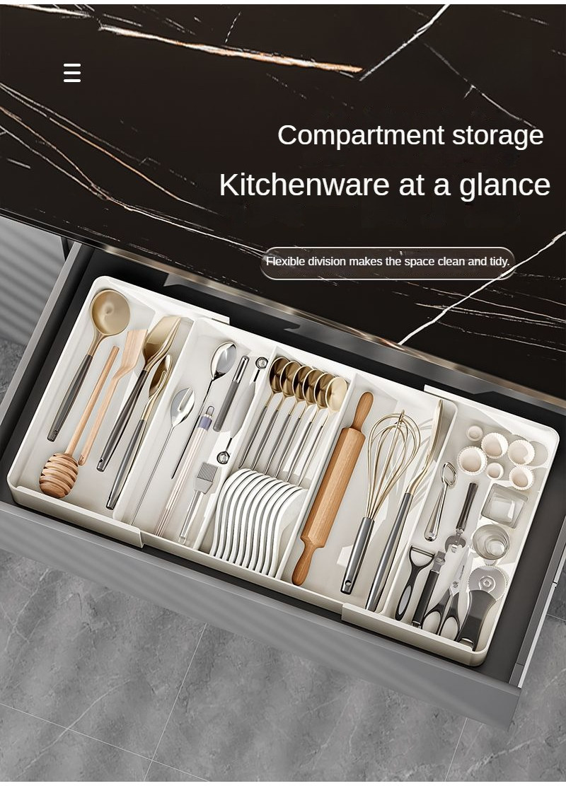 Plastic Kitchen Drawer Organizer Adjustable Drawer Organizer Practical ...