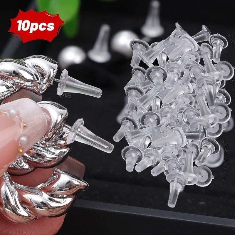 10Pcs Rubber Earring Back Stoppers - DIY Earring Findings Accessories ...