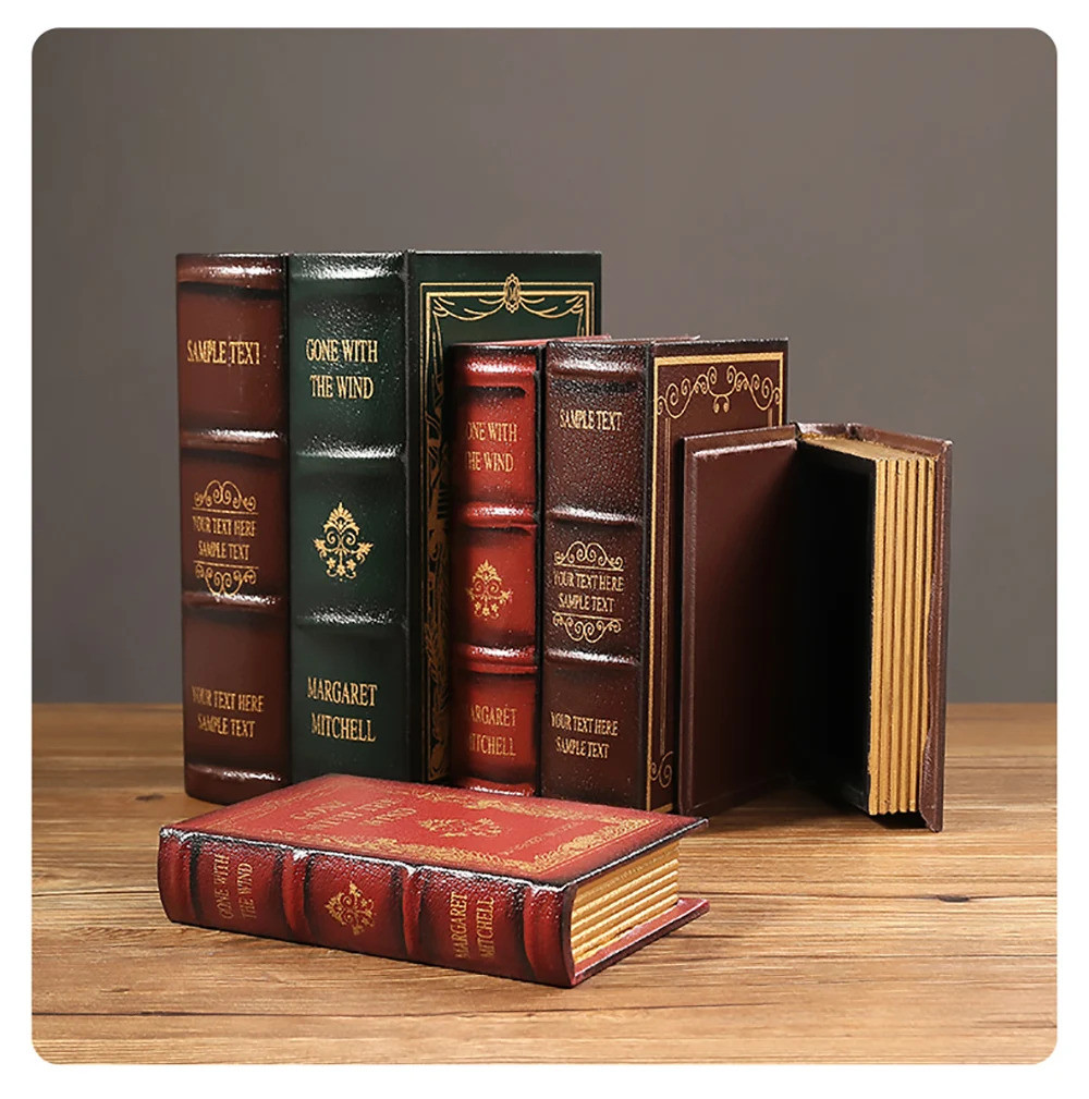 [Warrior2] English wooden fake book Art Ornaments Luxury European retro ...