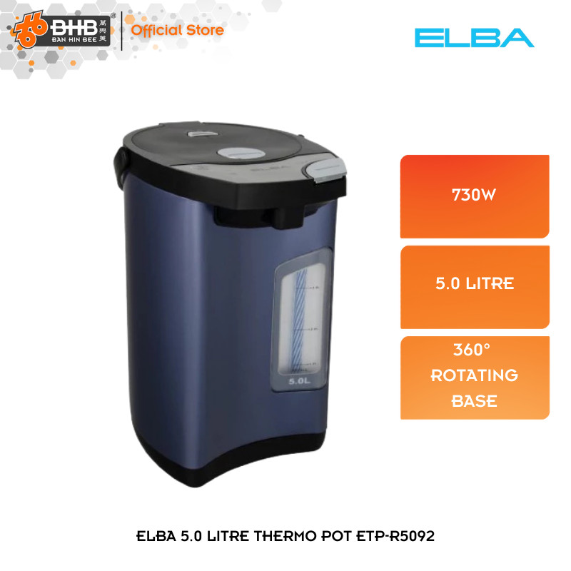 Elba 5.0L Electric Thermo Pot ETP-R5029(BL) with 2 Way Dispenser, Auto ...