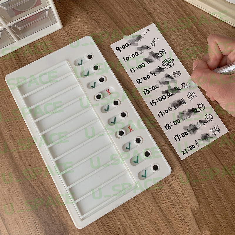 Reusable Daily Task Planning Board Detachable Chores Checklist Board Self-discipline Punch Card ...