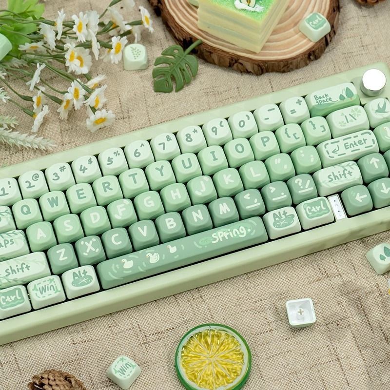 Spring Outing Keycap MOA Profile Thai English Matcha Green Theme PBT ...