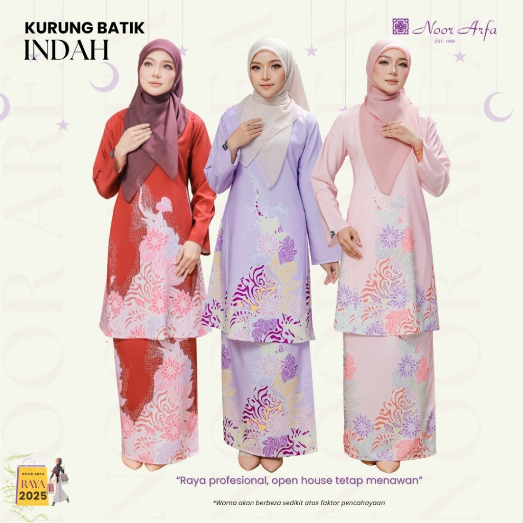 Noor Arfa Baju Kurung Pahang Batik Indah | Shopee Malaysia