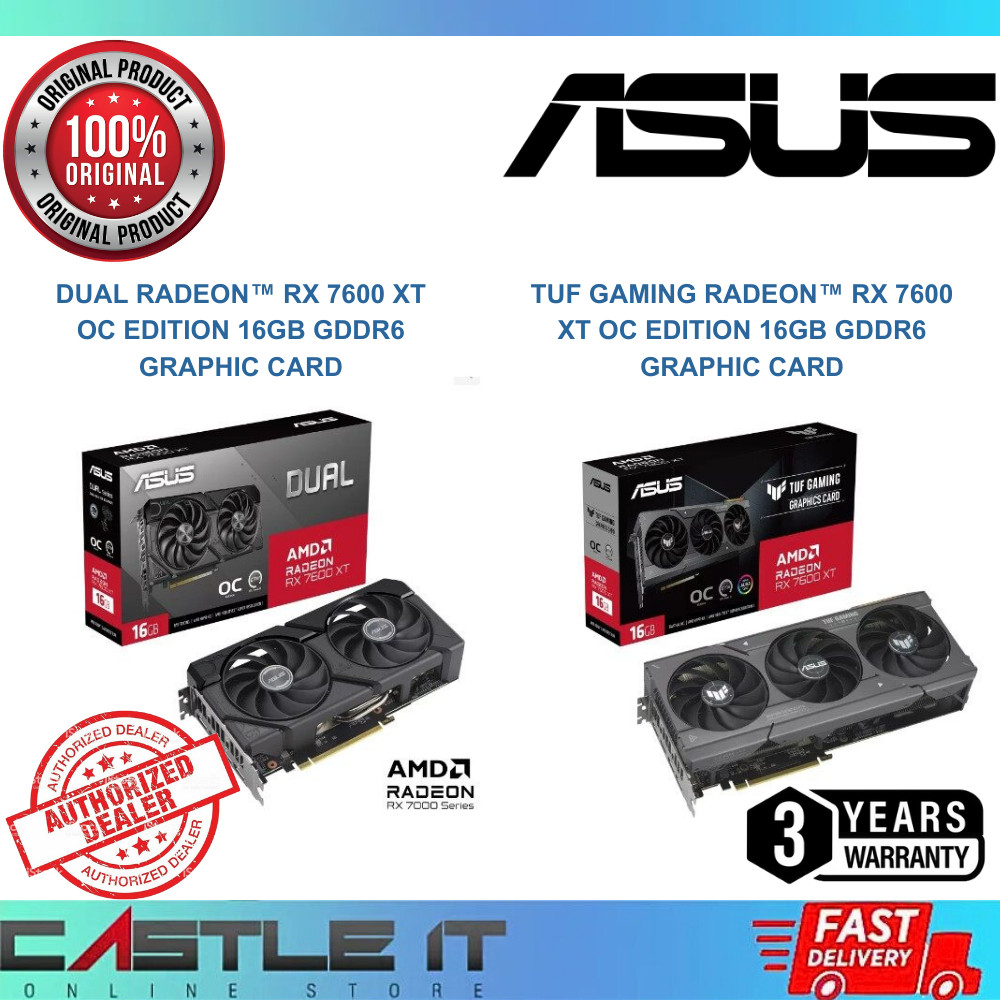 Asus RX 7600 XT DUAL OC / TUF GAMING OC 16GB GDDR6 RX7600XT 16G D6 ...