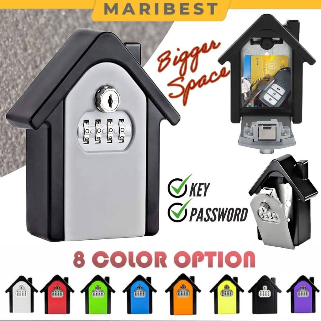 Two Way Unlock Wall Mount 4Digit Combination Code Key Lock Storage Home ...