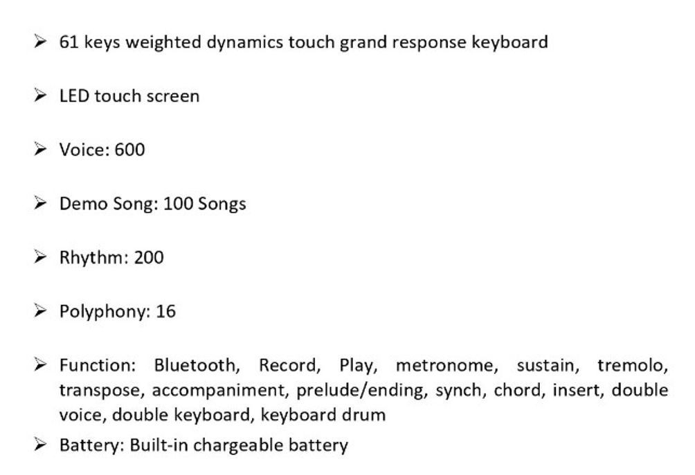 FlyKeys M2 Rechargeable Smart Keyboard 61 Keys with Weighted Dynamic ...