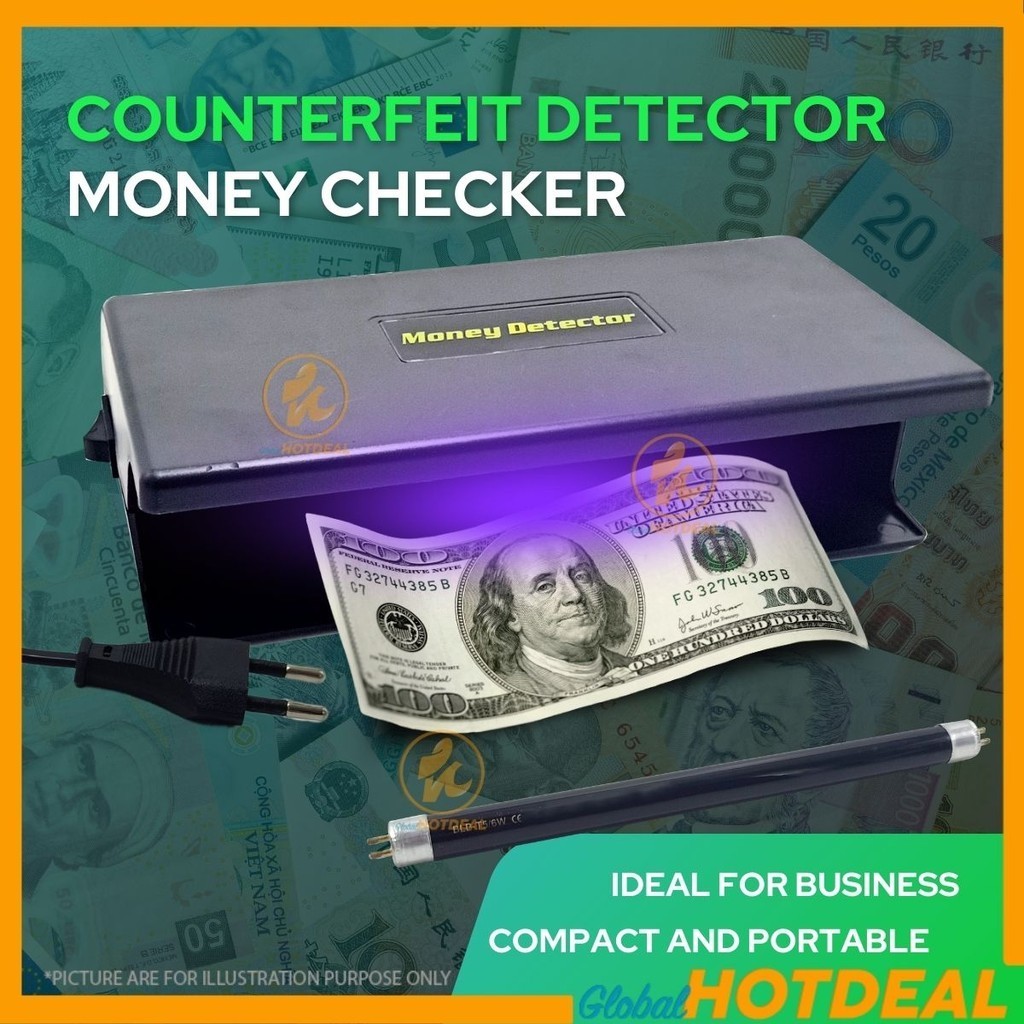 BIG Counterfeit Money Detector Fake Money Duit Palsu Ultraviolet Duit ...