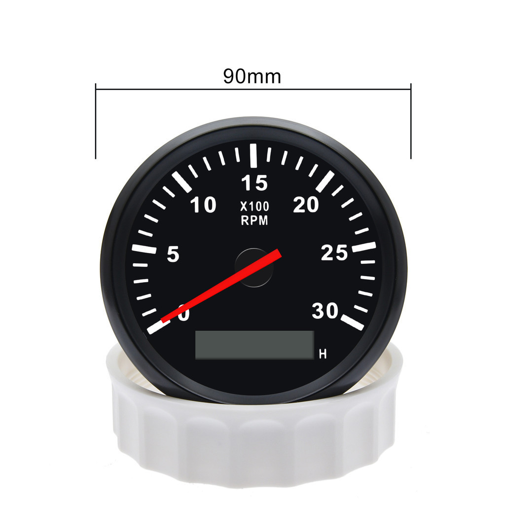 3000/4000/6000/8000RPM 85mm Boat Tachometer +M16 Sensor Marine Tacho ...