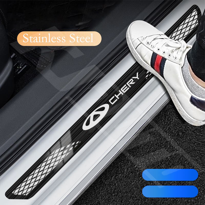 4pcs Chery Car Stainless Steel Threshold Strip Car Door Sill Metal ...