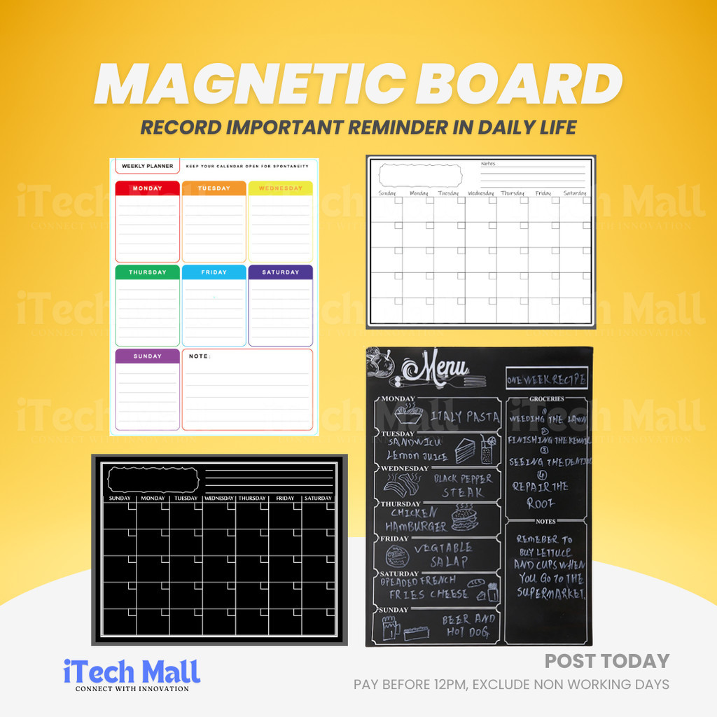 Magnetic Planner Magnet White Board Whiteboard Weekly Monthly Calendar ...