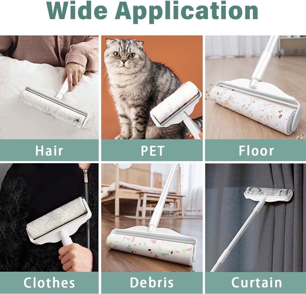 124CM Sticky Lint Roller With Cover Long Sticky Roller Mop Dust Sticky ...