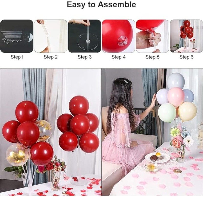 Balloon Stand Kit Balloon Table Stand Kit Balloon Sticks with Cups Easy ...