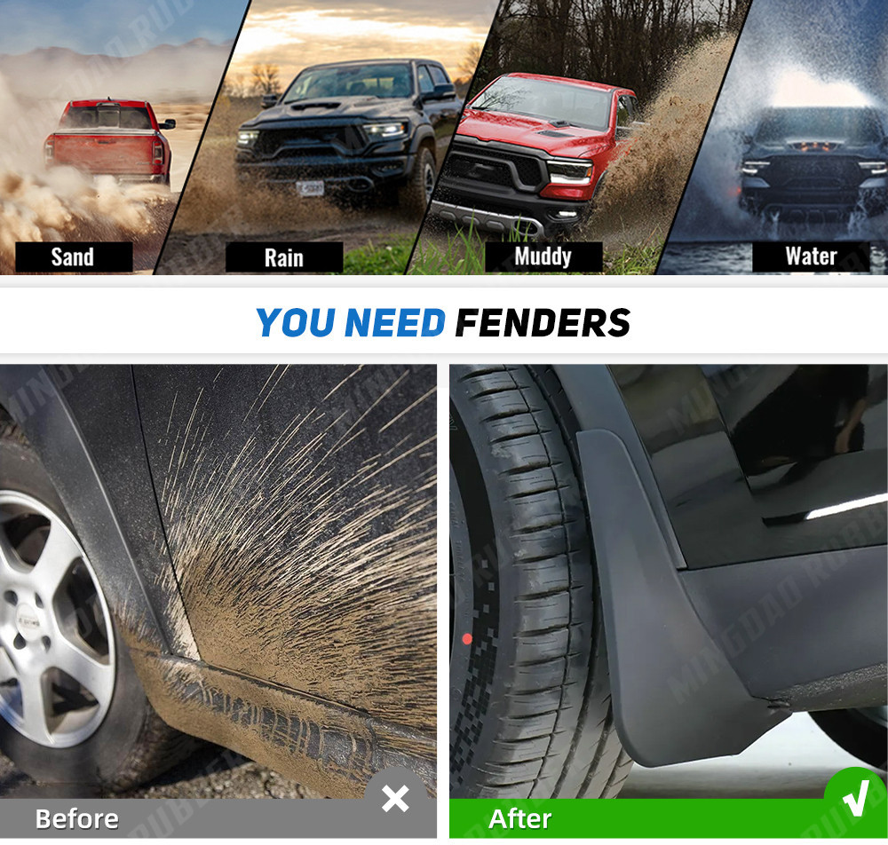 4 PCS Car Wheel Rear Mudguards For Hyundai Elantra HD 2007 2008 2009 ...