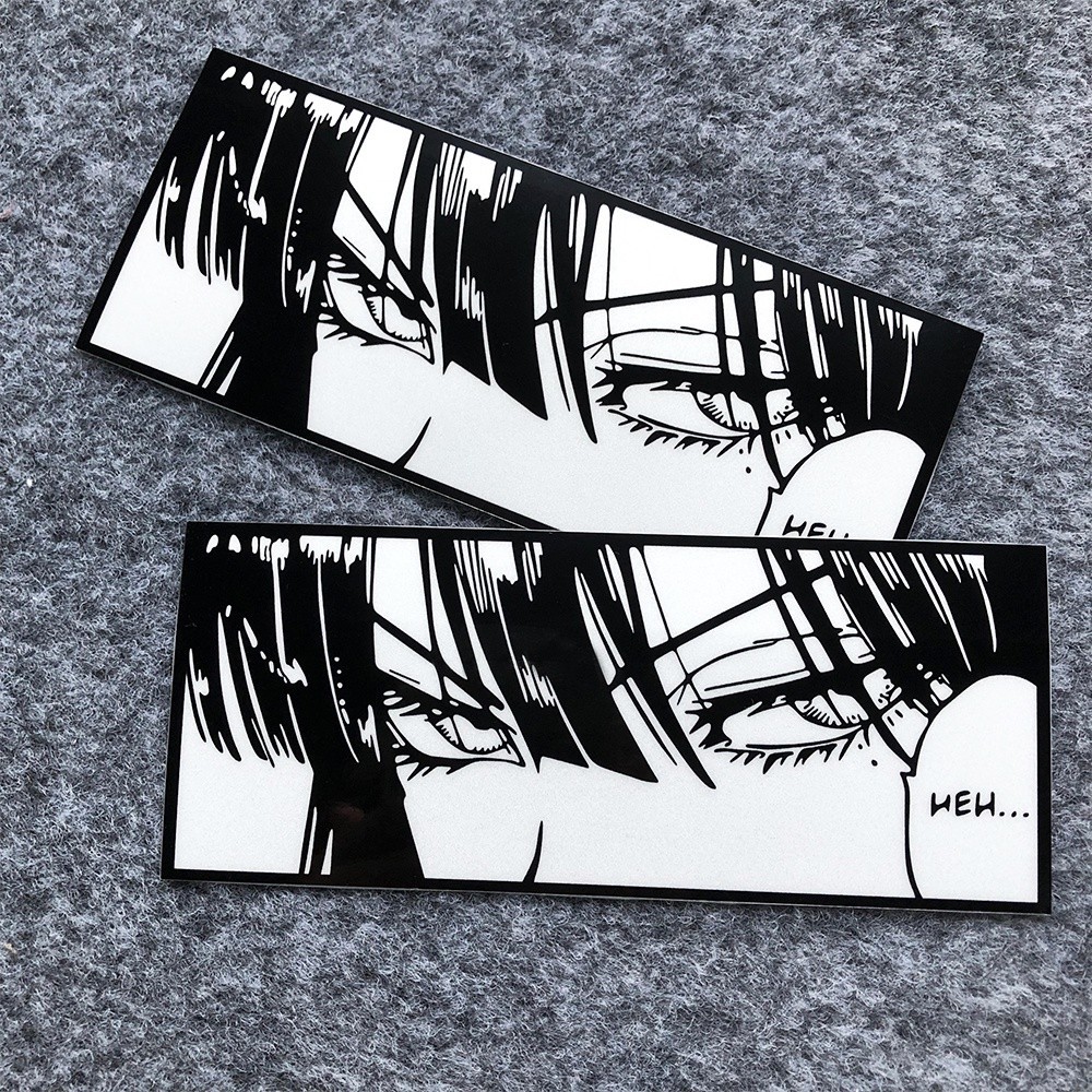 JDM Anime Girl Eyes Gaze Reflective Car Sticker Motorcycle Scooter Body ...