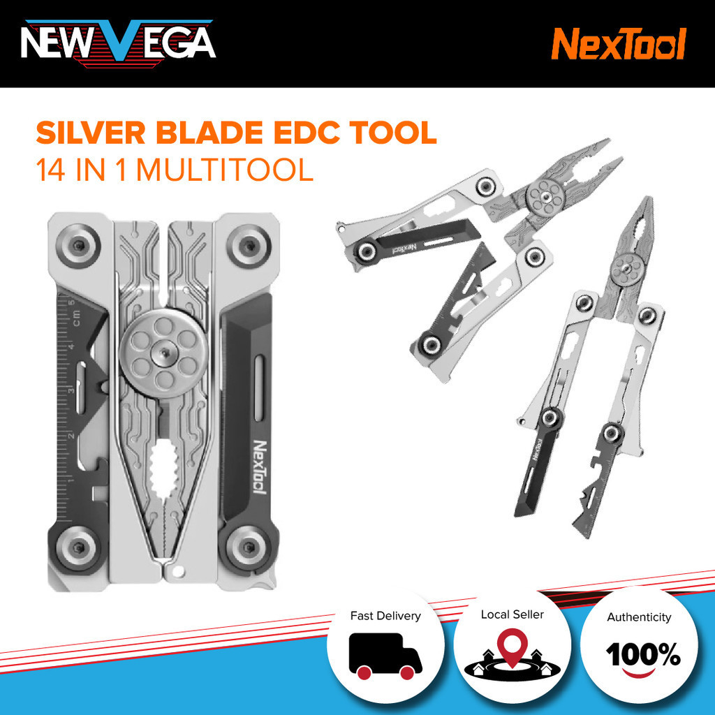 NexTool Silver Blade EDC Tool 14 In 1 Multi-Tool Set Outdoor Portable Pliers Multifunctional ...