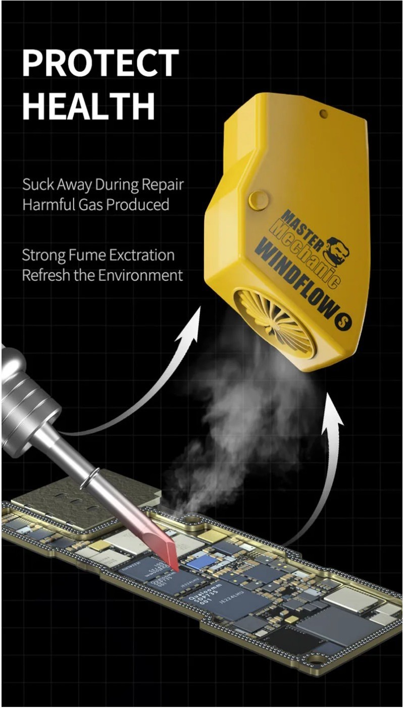 MECHANIC WindFlowS Fume Extraction Instrument for Microscope Motherboard PCB Repair Portable ...