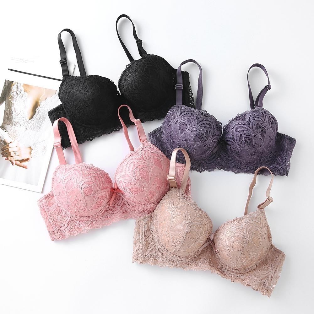 KM Women Floral Pattern Bra Design Fashion Lingerie [L8528] | Shopee ...