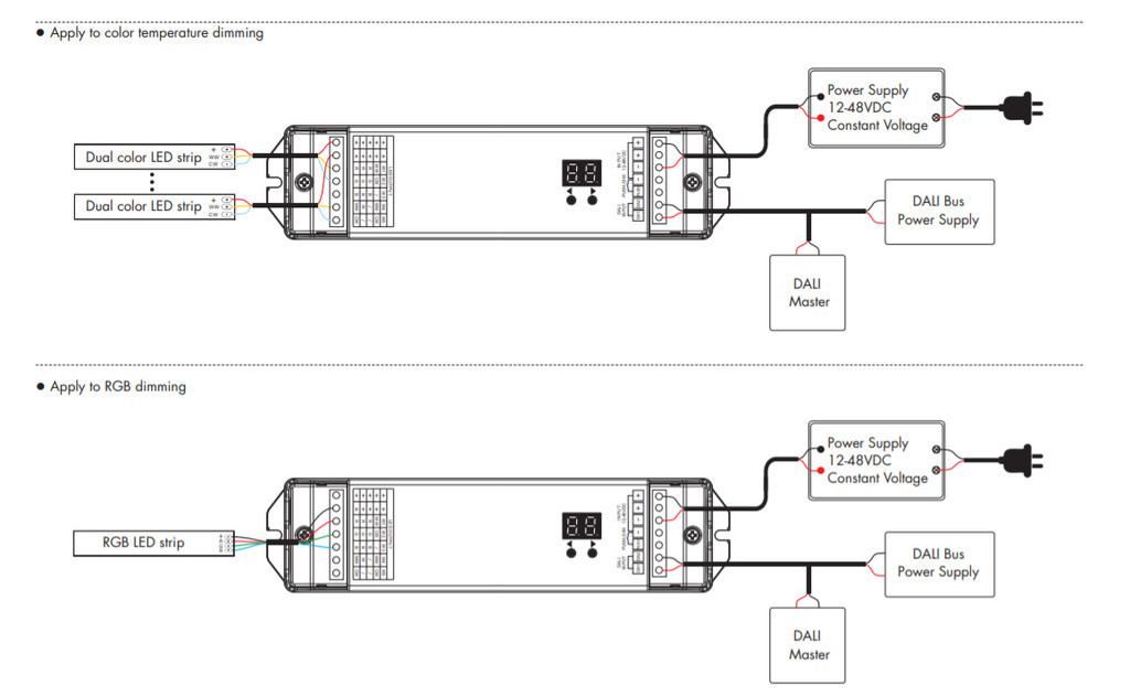 5CH*4A 12V-48VDC CV DALI LED Dimmer 5 Channel 24V Controller Constant ...