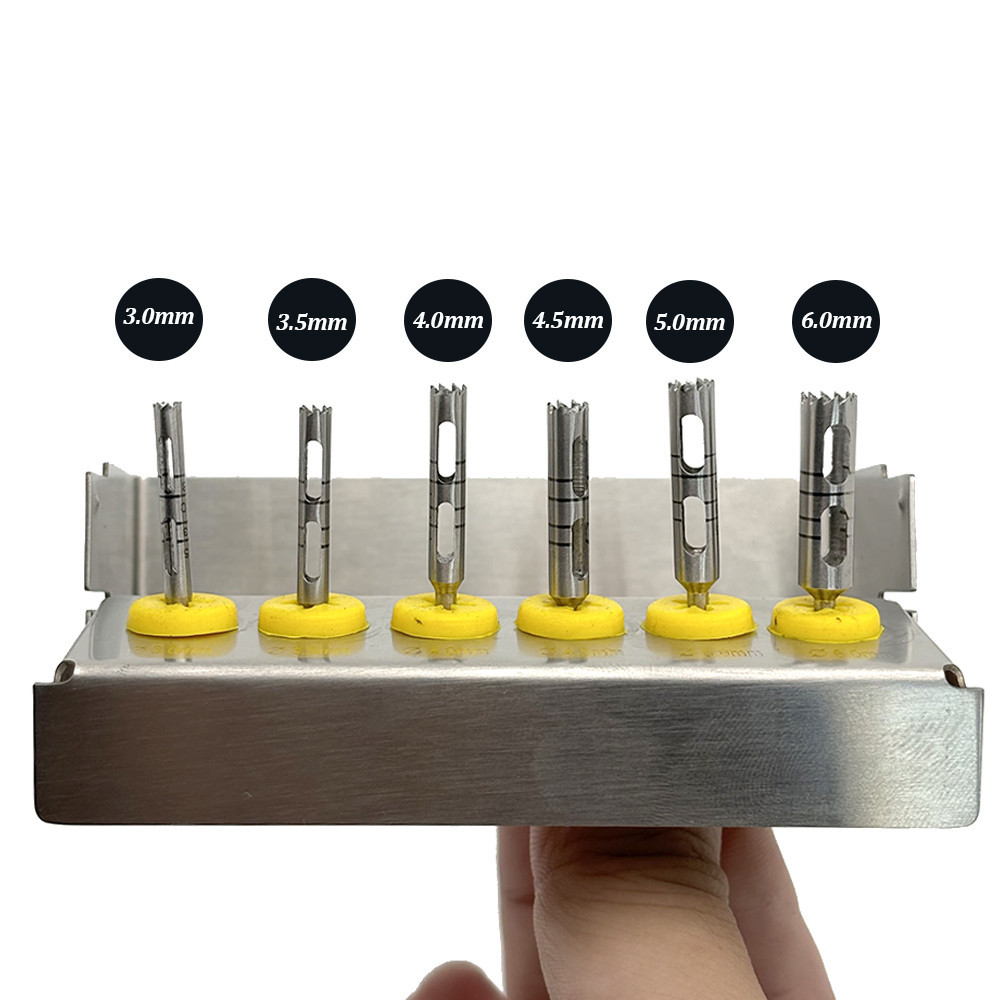 6Pcs/set Dental Implant Long Trephine Bur Drills Kit Surgical ...