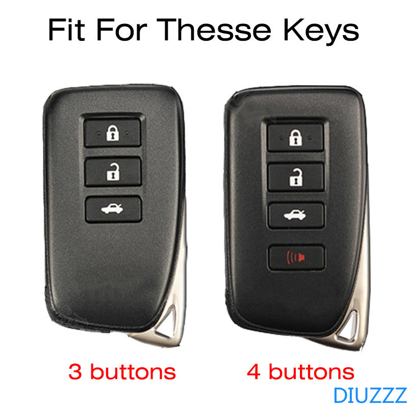 3/4 Button TPU Leather Car Key Cover Case Holder Keychain for Lexus NX ...