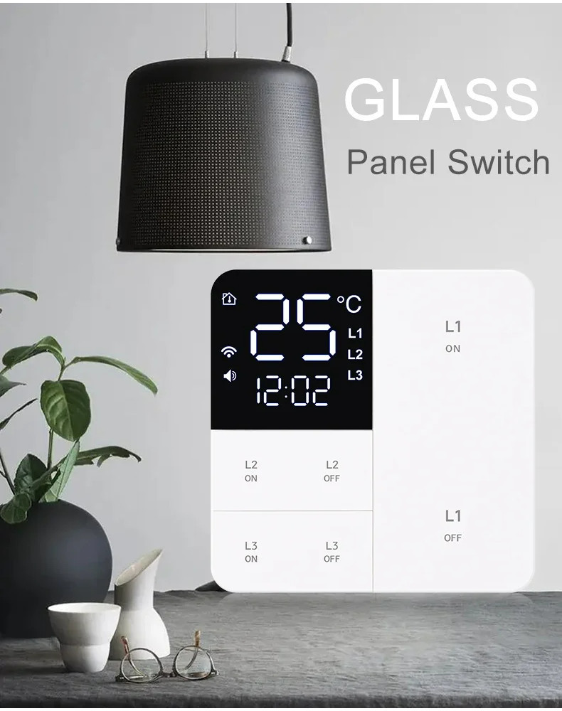 Tuya Smart Wifi Switch With Temperature Time Display Function 100 250v