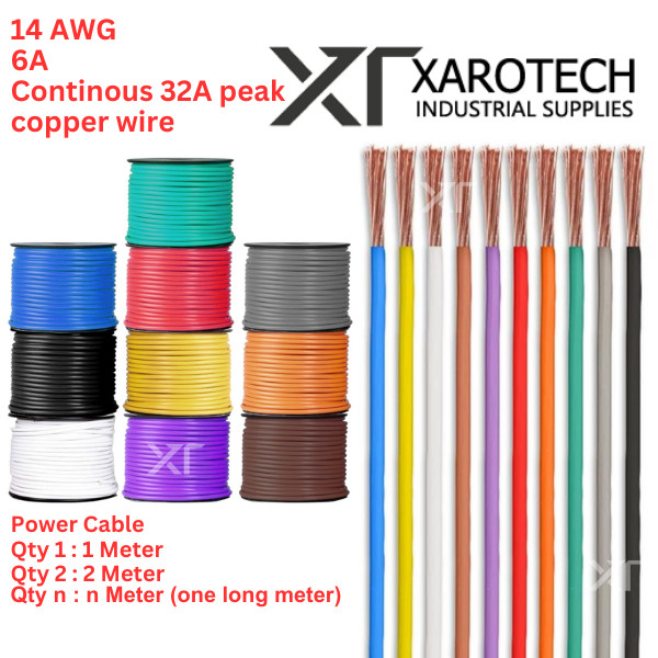 Wire 1 to 100 Meter 14AWG 6A 100% Copper Multi-Stranded Hook Hookup ...