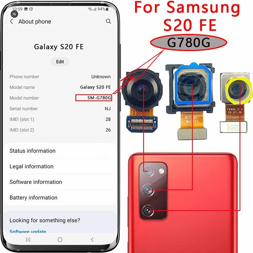 For Samsung Galaxy S20 FE 4G 5G G780F G780G G781 Back Backside Camera ...