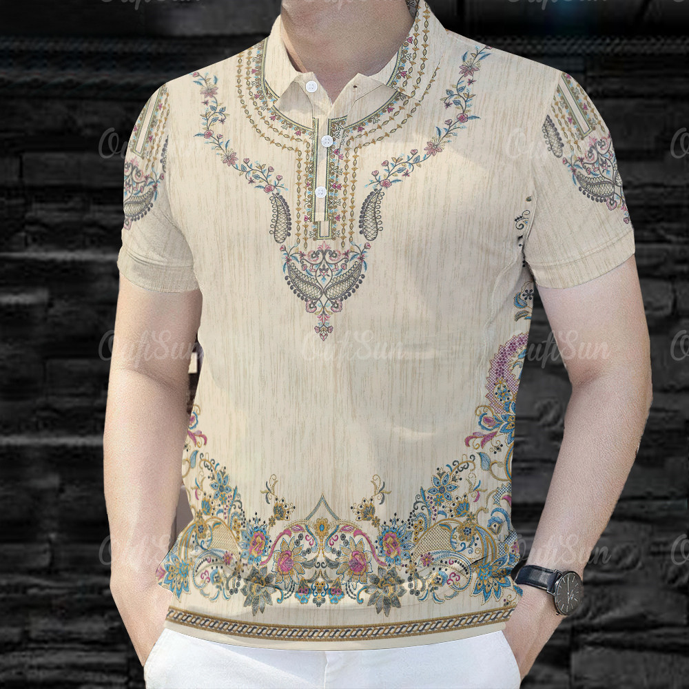 Ethnic Style Men's Barong Polo Shirt for men Vintage Polo shirt ASEAN ...
