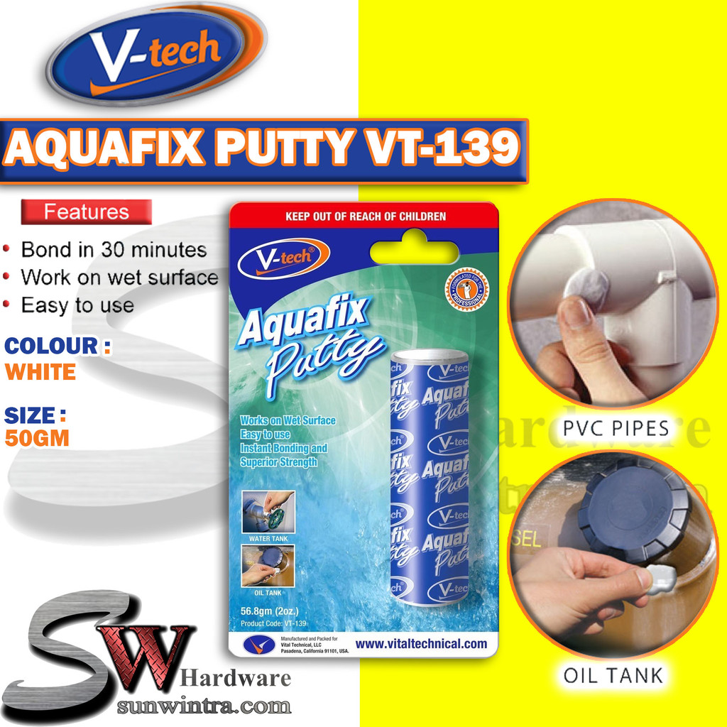 V-TECH 50GM AQUAFIX ALL PURPOSE PUTTY #VT-139 VT139 | Shopee Malaysia