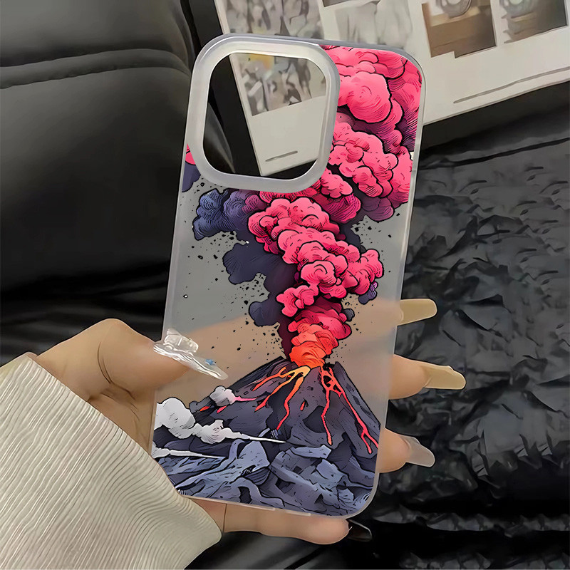 Fun Graffiti Eruption Volcano Pattern Phone Case Compatible for IPhone ...