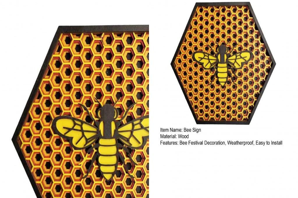 pe Front Door Hanger Bee-themed Welcome Sign Handcrafted Wooden Bee ...