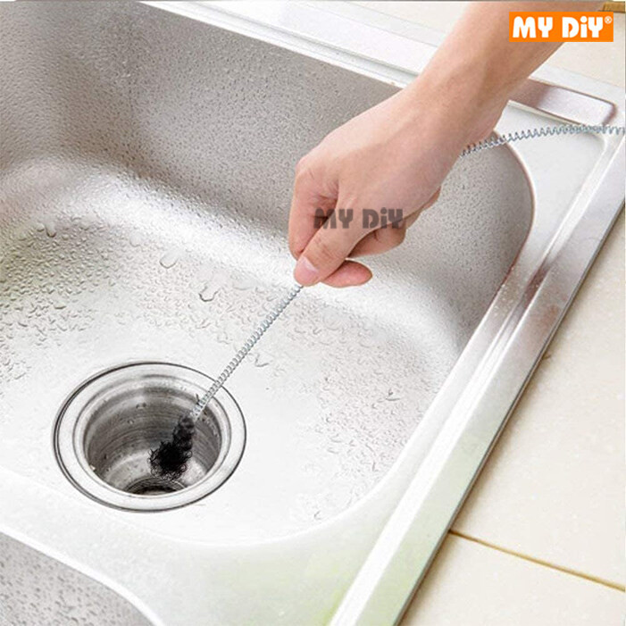 MYDIYSDNBHD - CLOG FREE SPRING SET SPIRAL PIPE CLEANING ROD SINK DRAIN ...