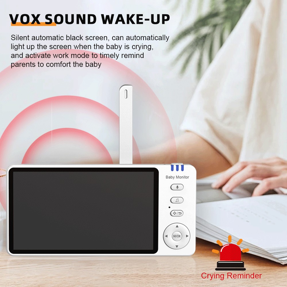 5 Inch IPS Screen Baby Monitor With Camera 3500mAh Battery Electronic ...