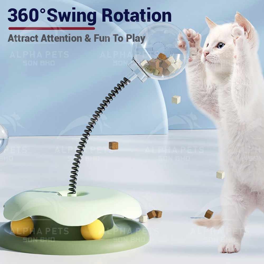 POODEE Wooden Cat Toy Roller Turntable Ball Interactive Kitten Indoor ...