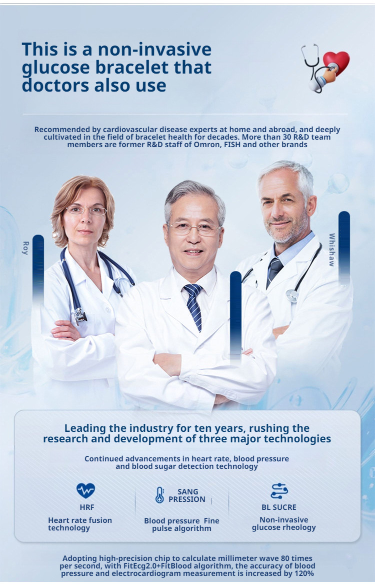 【Intelligent non-invasive blood glucose uric acid monitoring watch ...