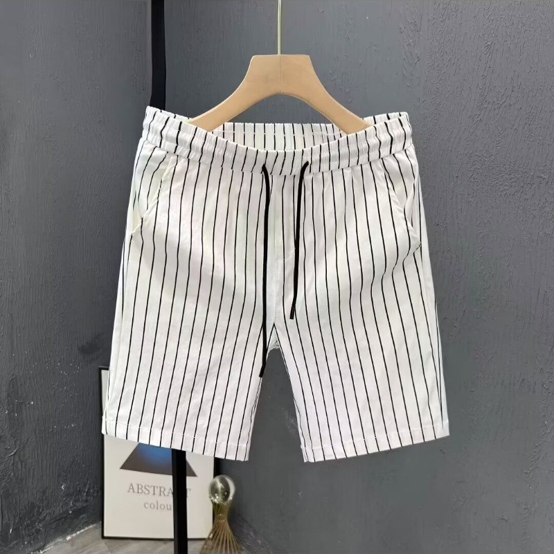 Plus Size Men's American Style Leisure Losse Vertical Striped Printed ...