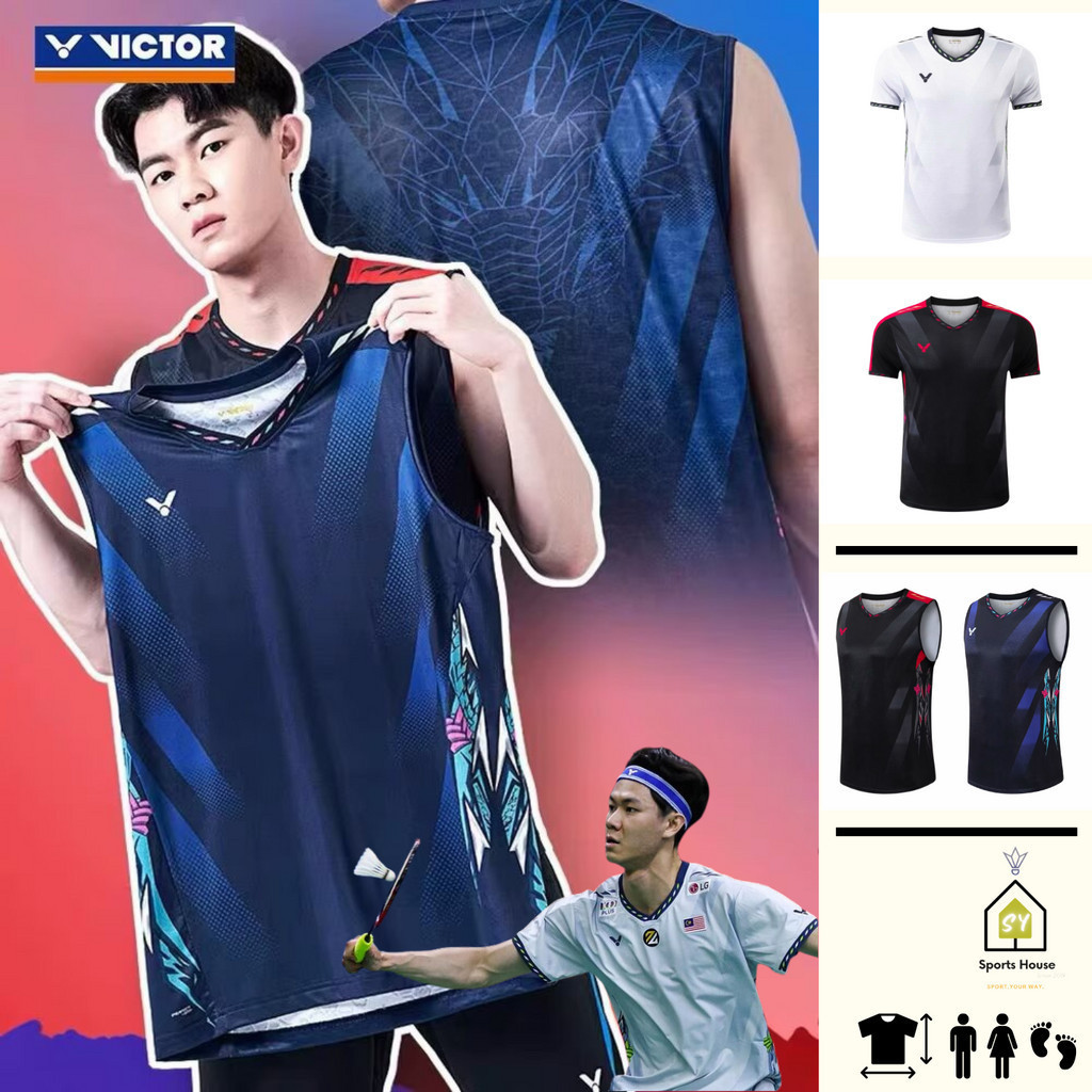 Victor 2024 Lee Zii Jia Badminton Apparel Malaysia Petronas Open Jersey ...